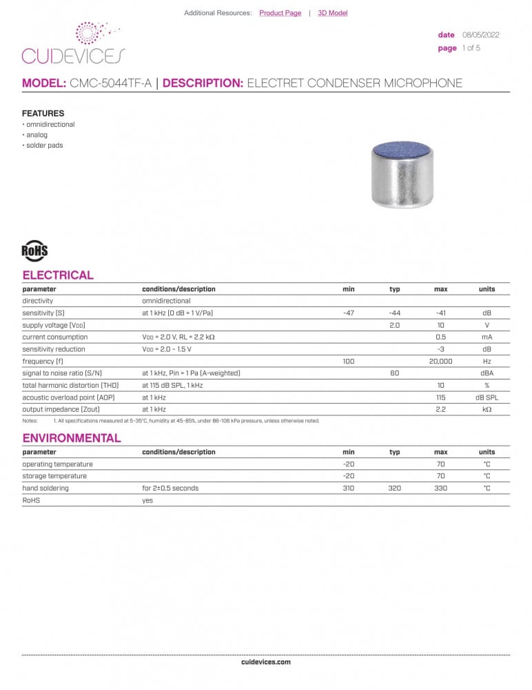CMC-5044TF-A datasheet page 1