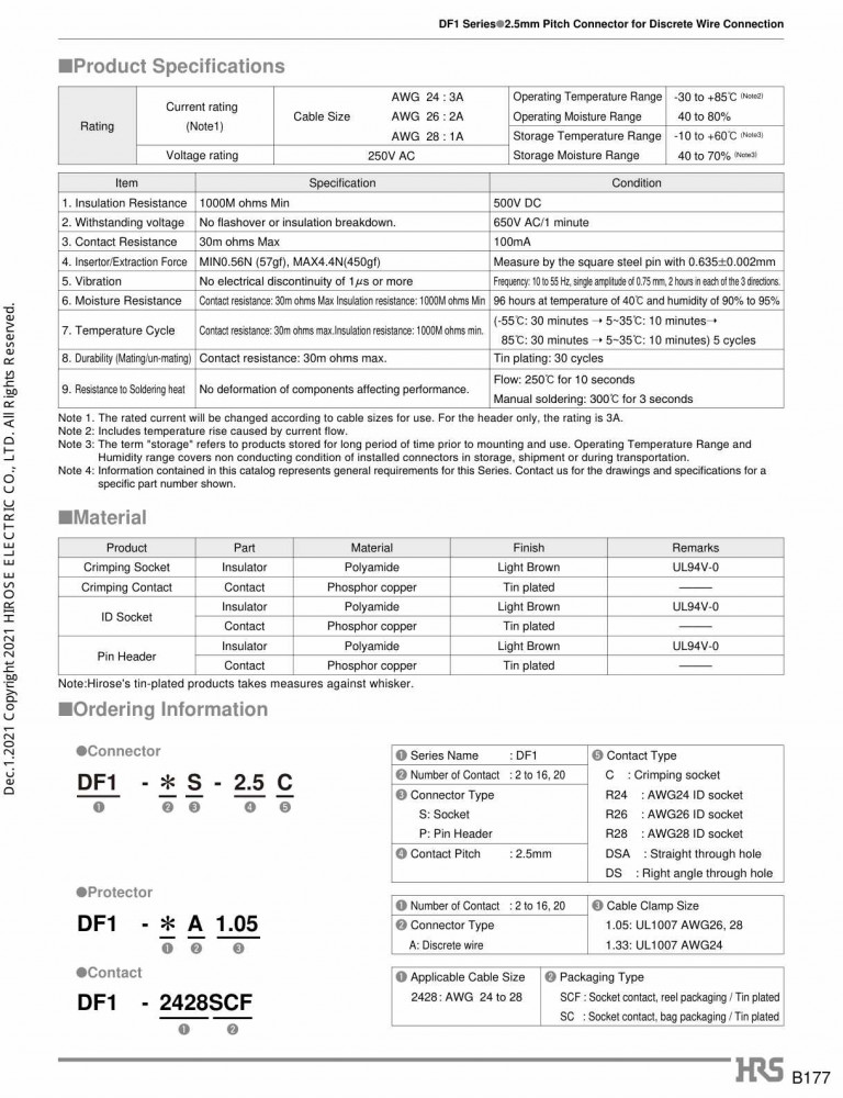 HRS DF1 datasheet page 2