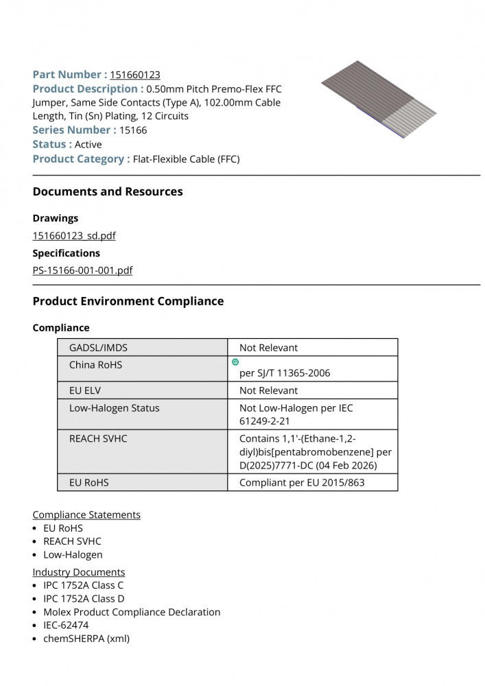 MOLEX 151660123 product document image 1