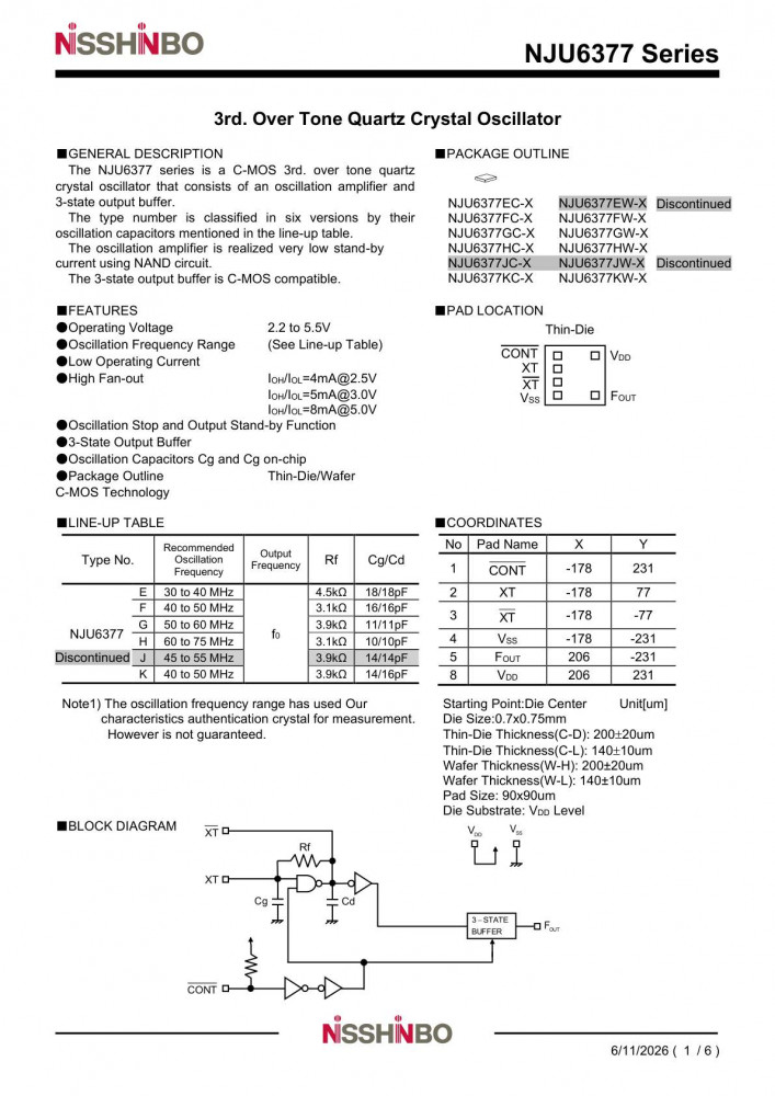 NJU6377 datasheet page 1