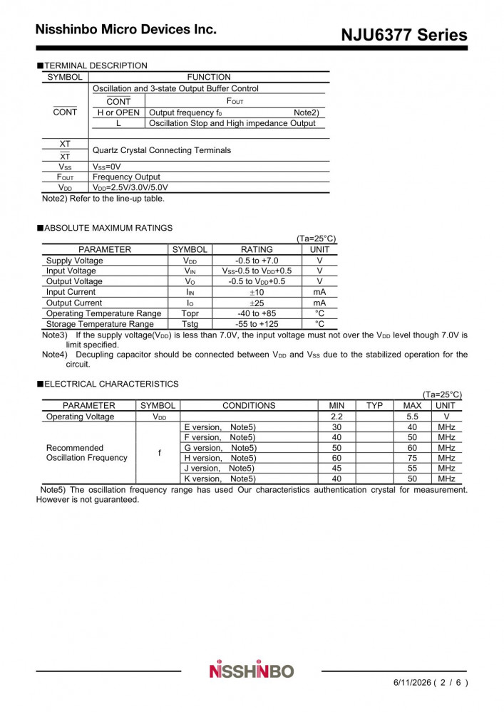 NJU6377 datasheet page 2