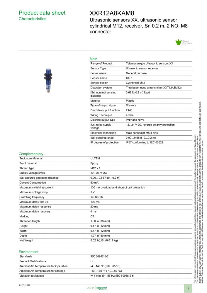 XXR12A8KAM8 technical document page 1