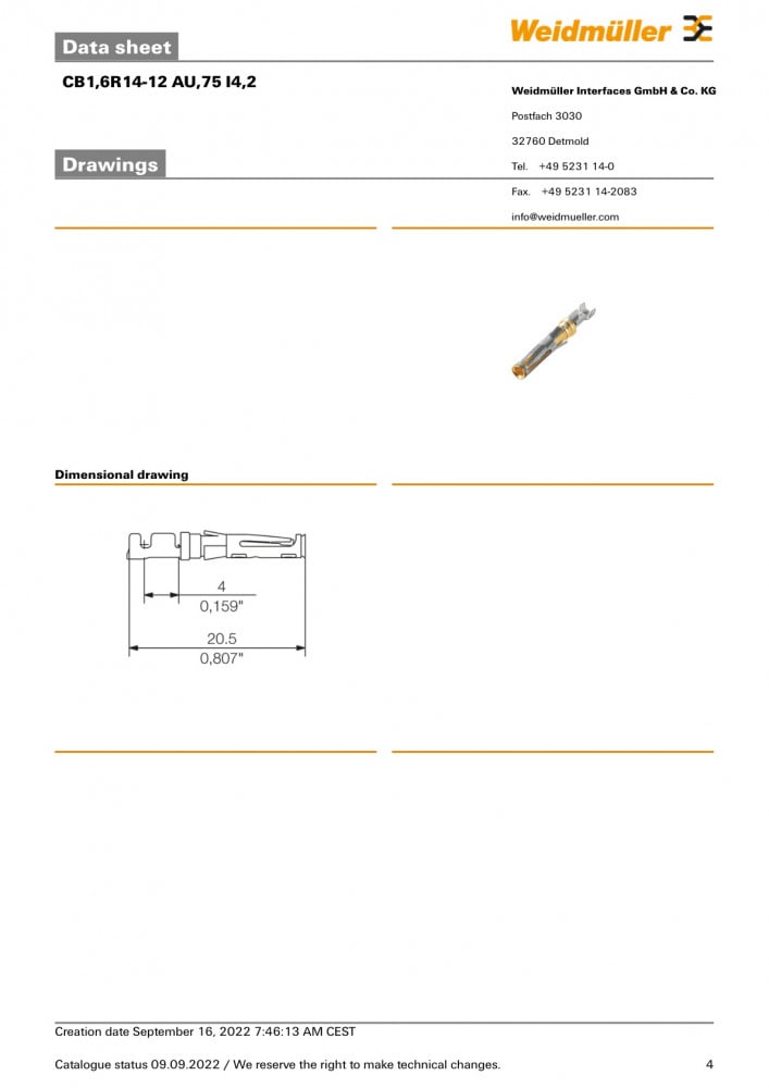 WEIDMULLER 1582460000 technical document page 4