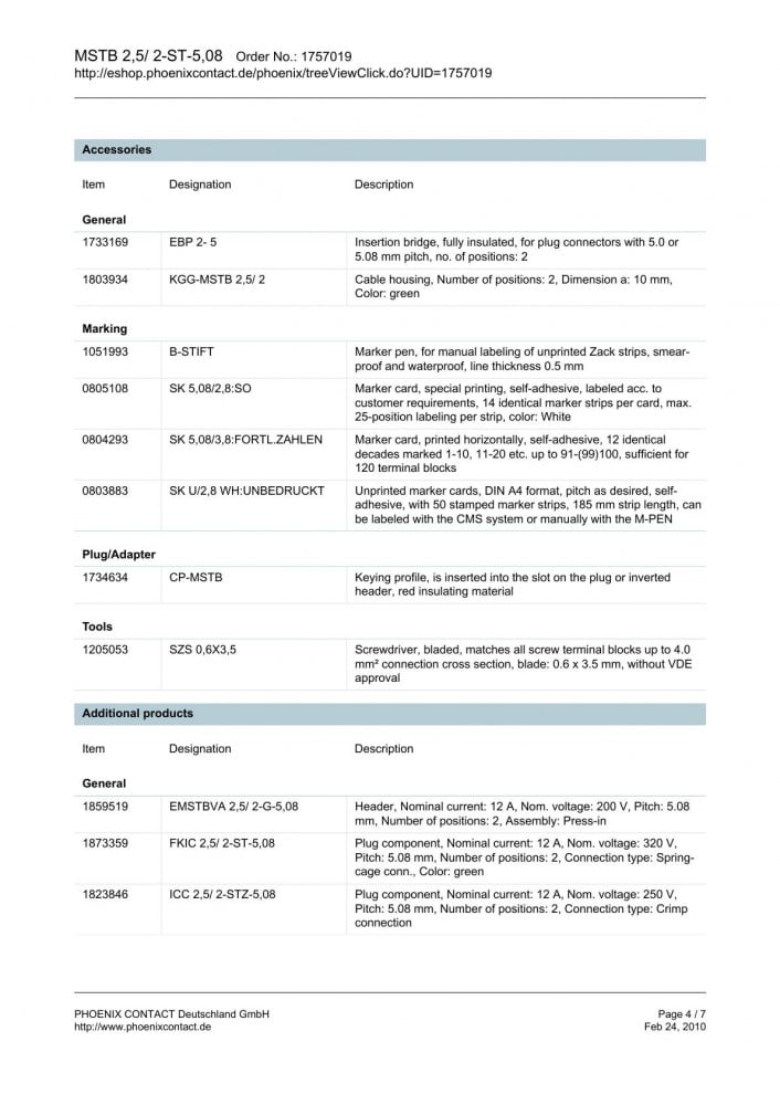 Phoenix Contact 1757019 technical document page 4