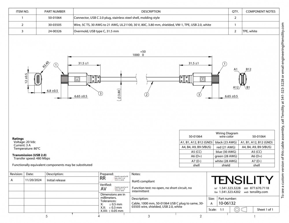 Tensility International 10-06132 product drawing