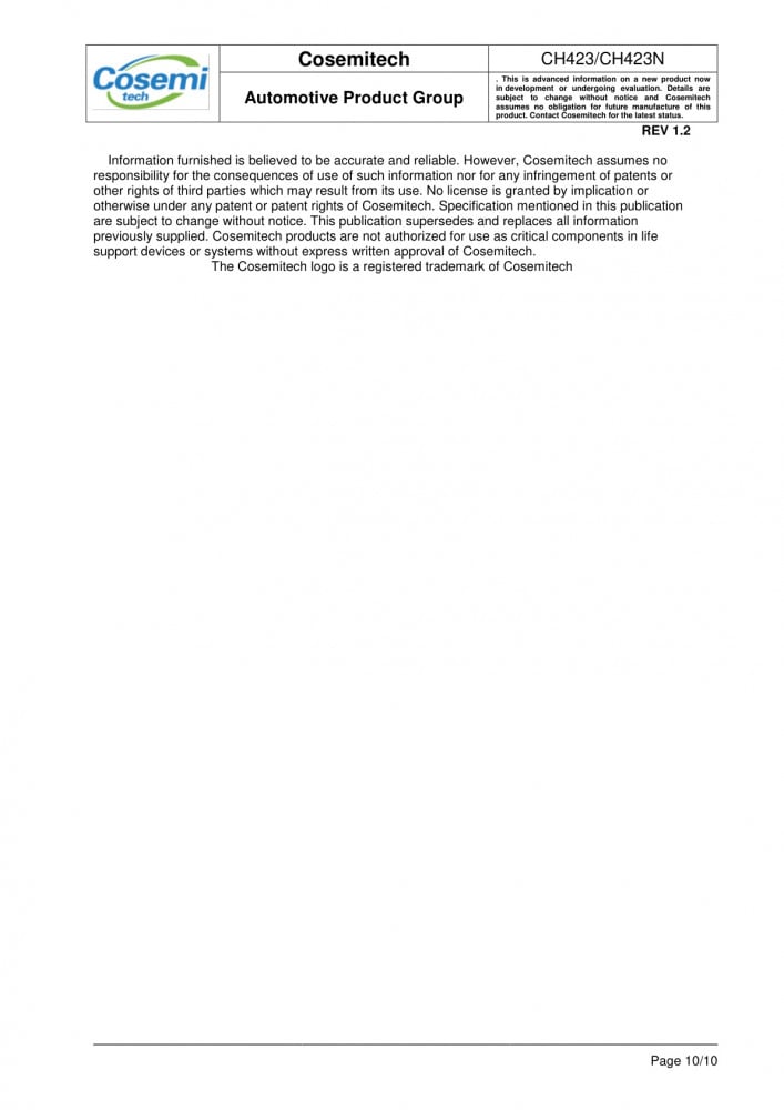 CH423NSR datasheet page 10