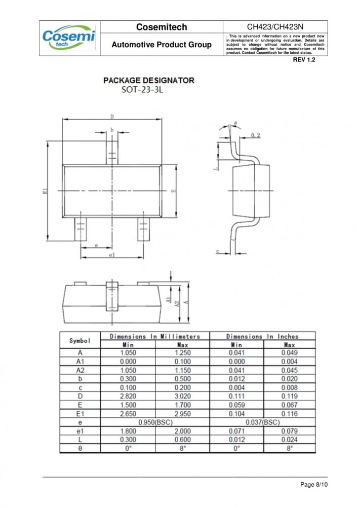 CH423NSR datasheet page 8