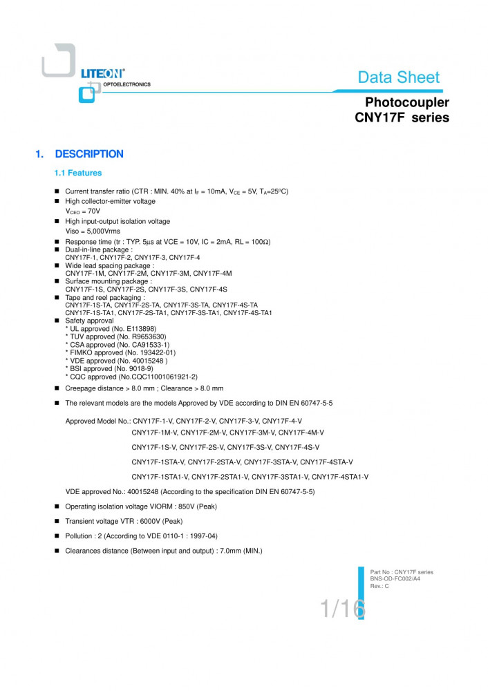 CNY17F datasheet page 2