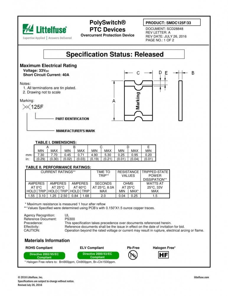 SMDC125F/33-2 datasheet page 1