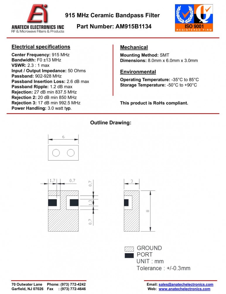AM915B1134 technical document page 1