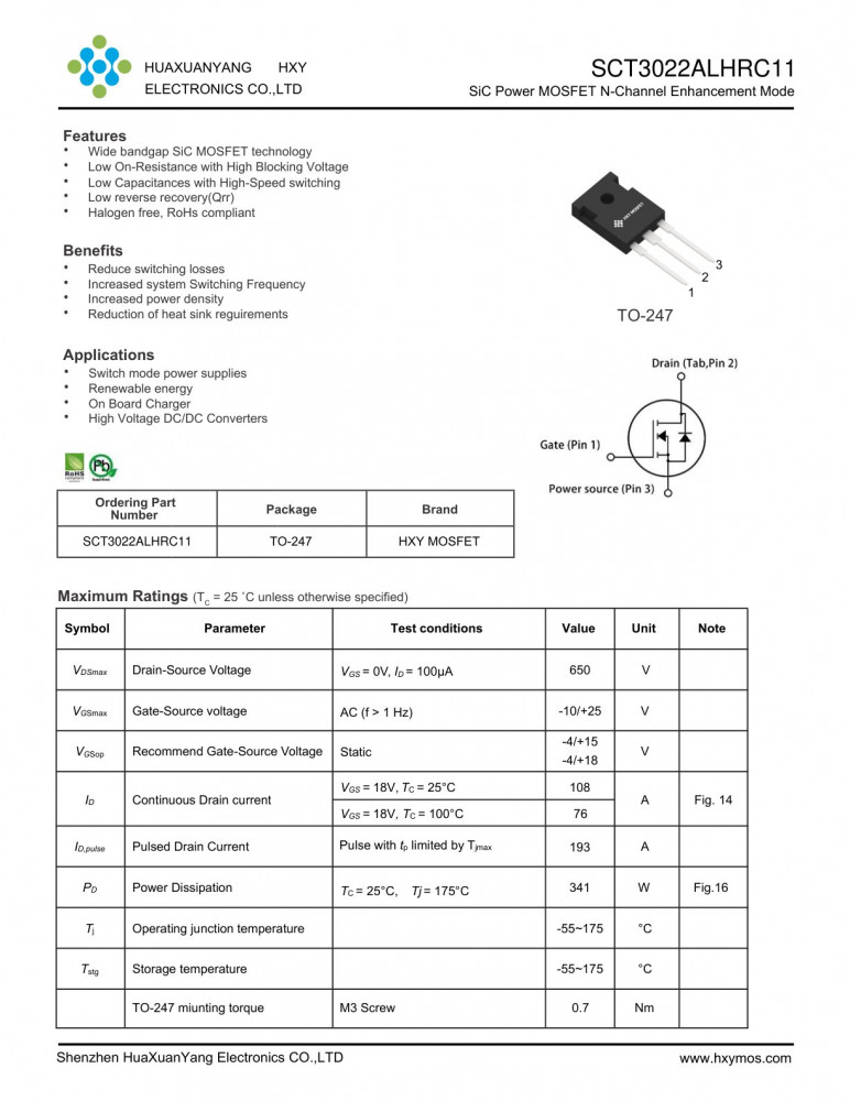 SCT3022ALHRC11-HXY datasheet page 1