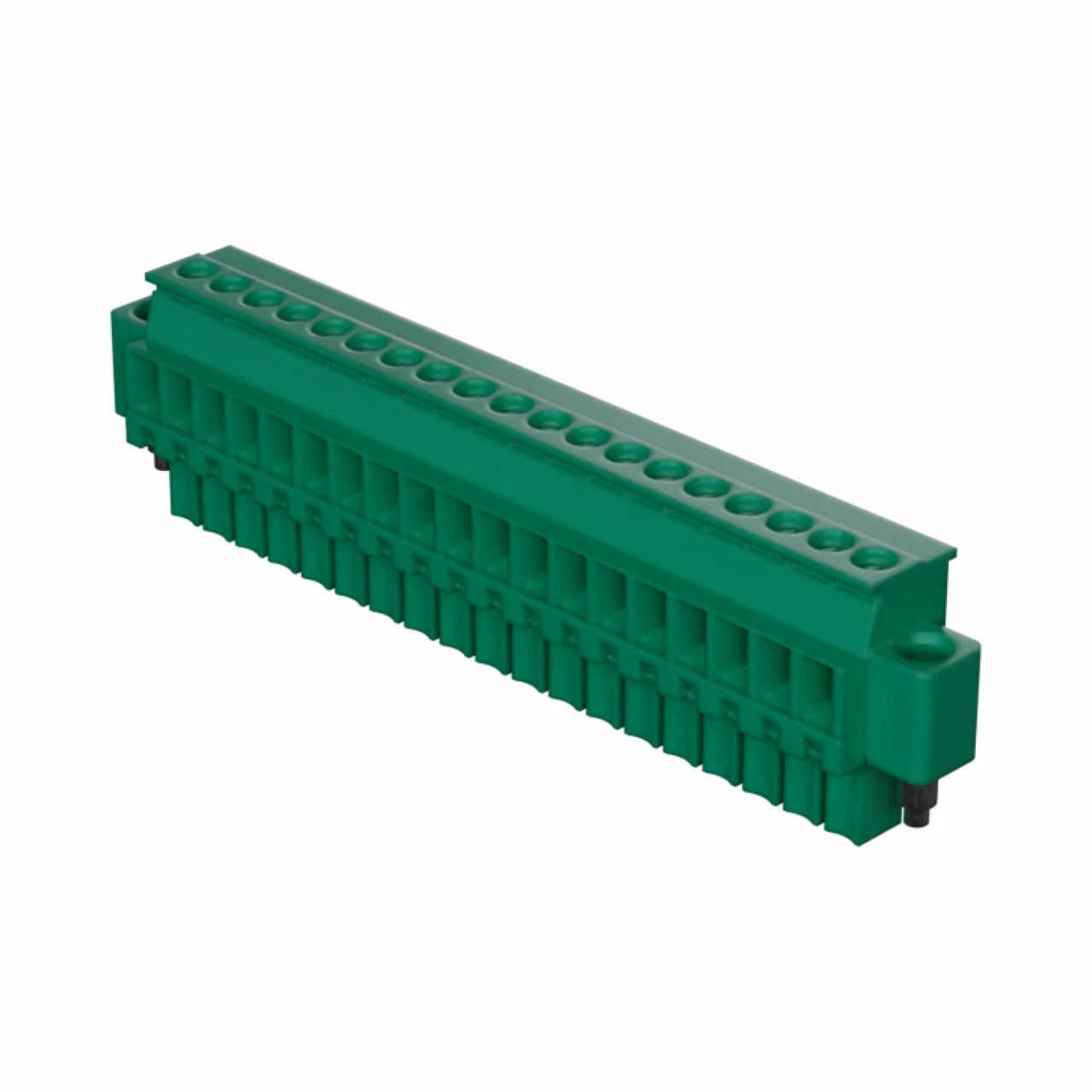 3.50mm Pitch Eurostyle Vertical Plug, with Retention Screws, Rear Wire Entry, Green Housing, 19 Circuits for sale