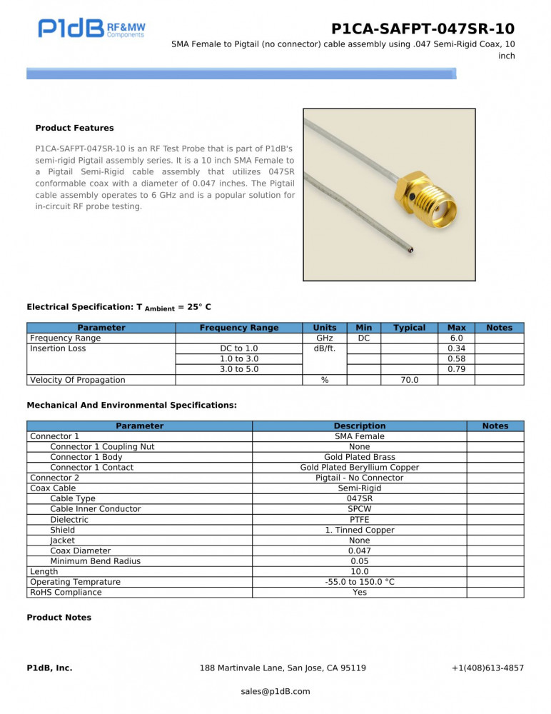P1CA-SAFPT-047SR-10 technical document preview