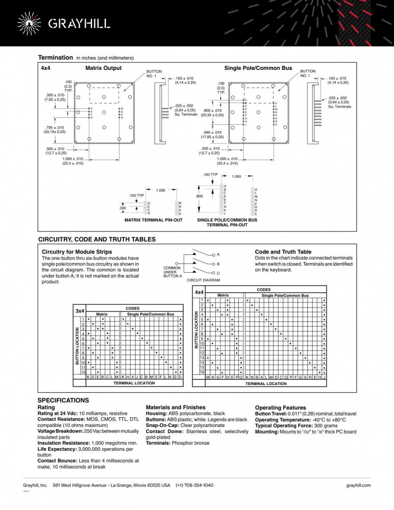 Grayhill Series 87 documentation page 4