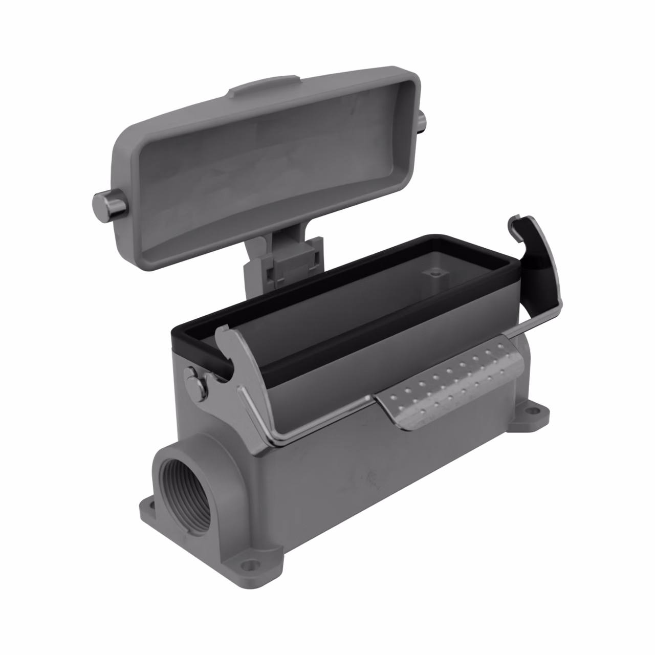 Heavy-Duty Standard (STD) Single Lever Surface Mount Housing, Die-cast Aluminum, with 1 Lever, with Cover, with Gasket, Size 24B «104x27», M25x2 Thread, Grey for sale