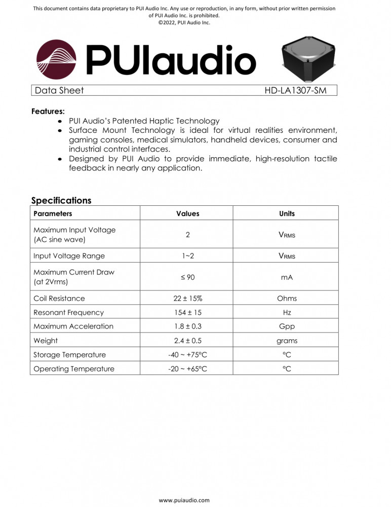 HD-LA1307-SM datasheet page 1