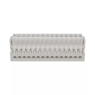 Appli-Mate RAST 2.5 IDT Housing, 2.50mm Pitch, with Side Latches, Female, 15 Circuits, Position Keys A & P Removed, Polarizing Ribs Between 1/2 and 13/14 for sale