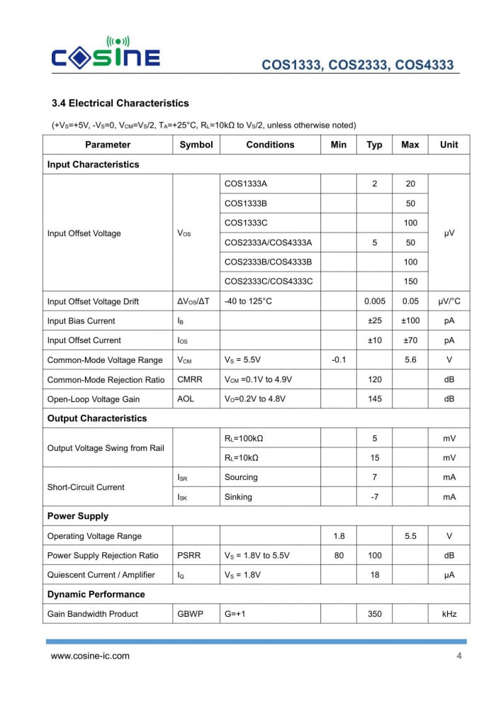 COSx333 datasheet page 4