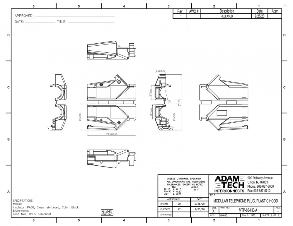 ADAM TECH MTP-88-HD-A technical document page