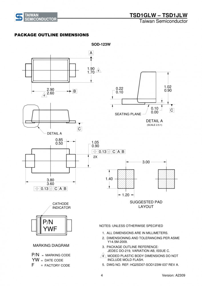 TSD1JLW technical document page 4