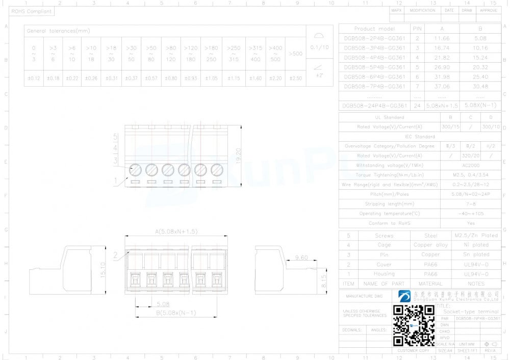 DGB508-9P4B-GG361 technical drawing