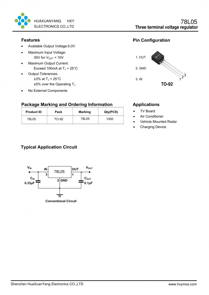 78L05 datasheet page 1