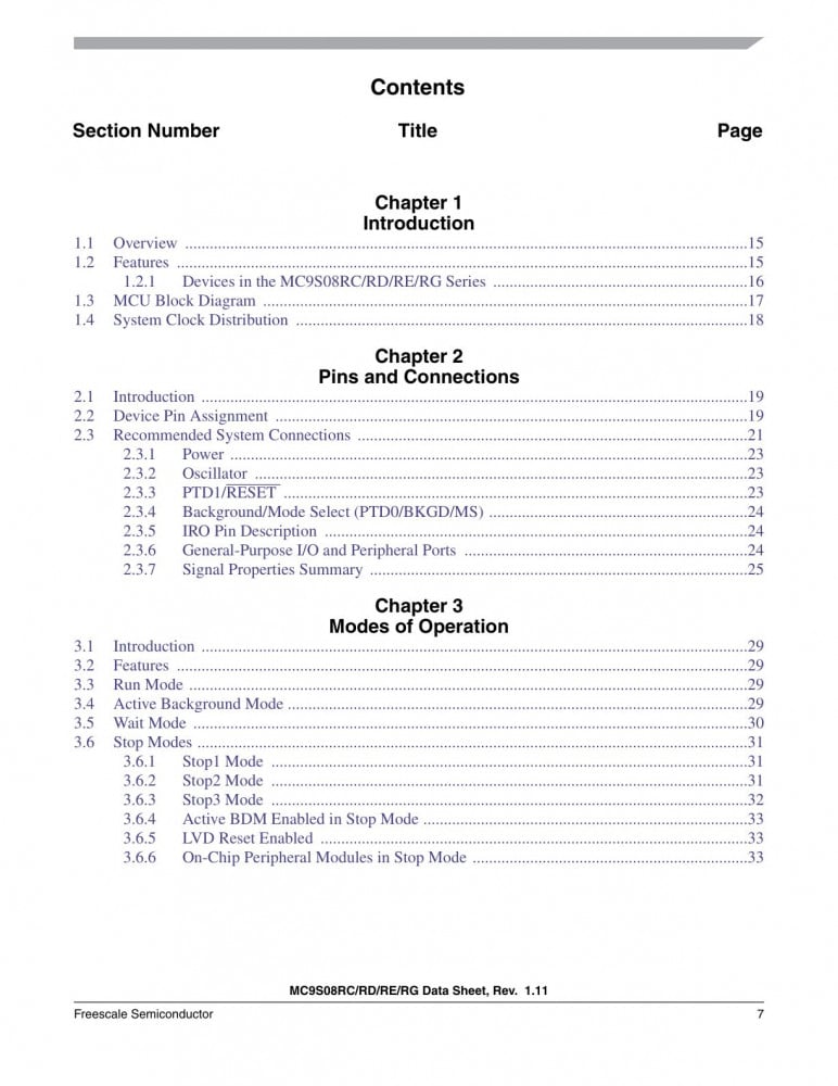 MC9S08RD8CDWE datasheet page 7