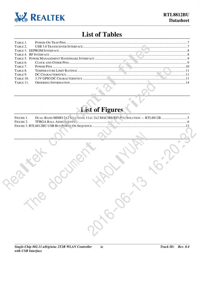 RTL8812BU datasheet page 4
