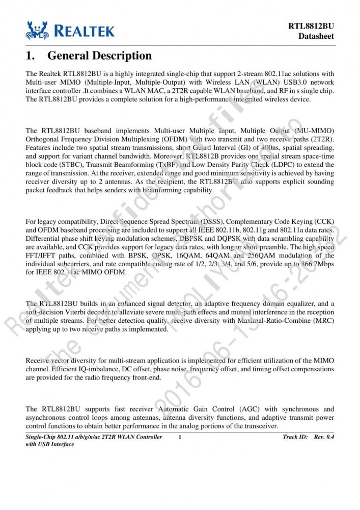 RTL8812BU datasheet page 5