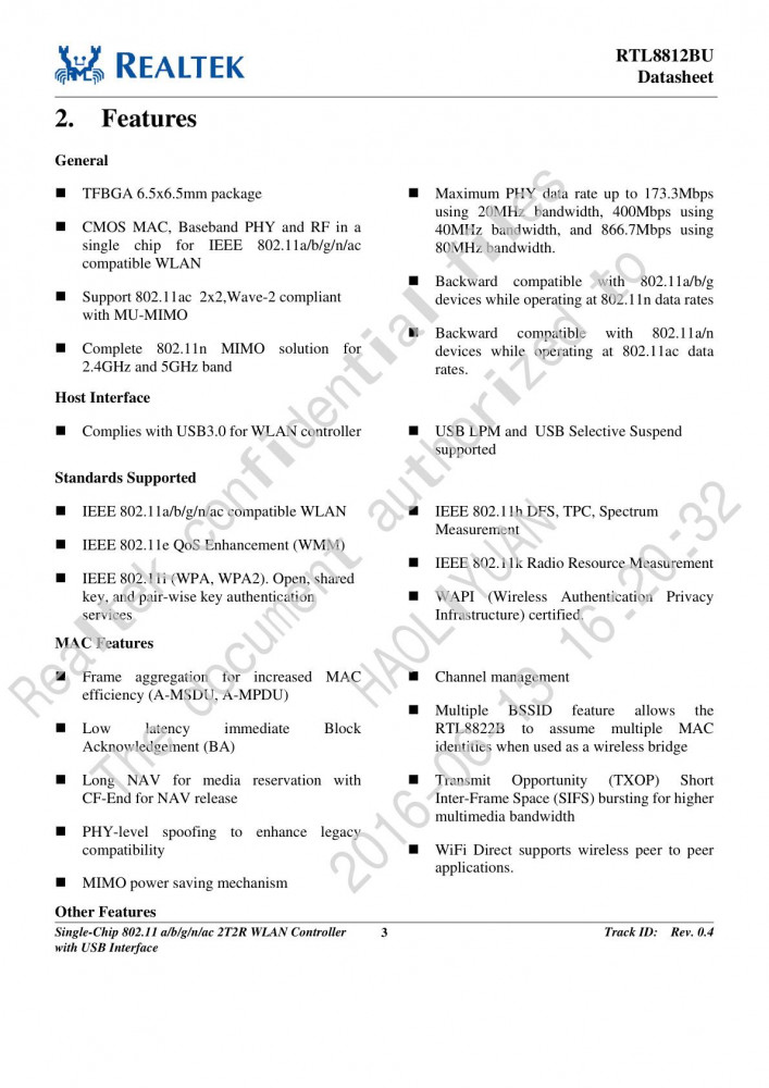 RTL8812BU datasheet page 7