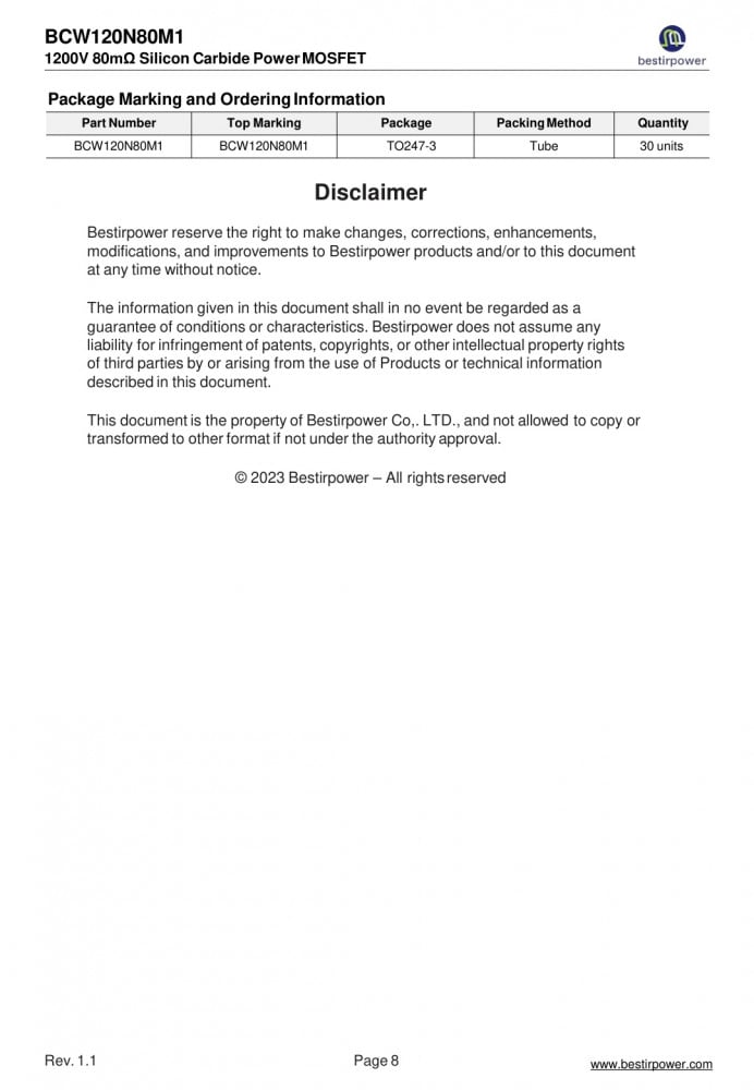 BCW120N80M1 datasheet page 8