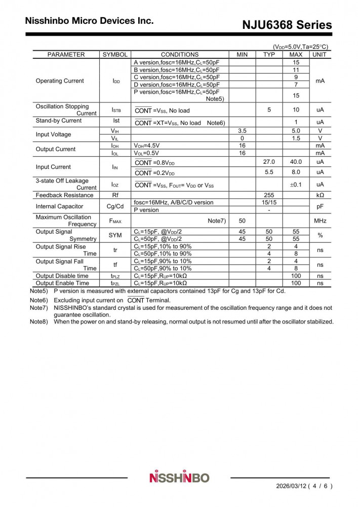NJU6368 datasheet page 4