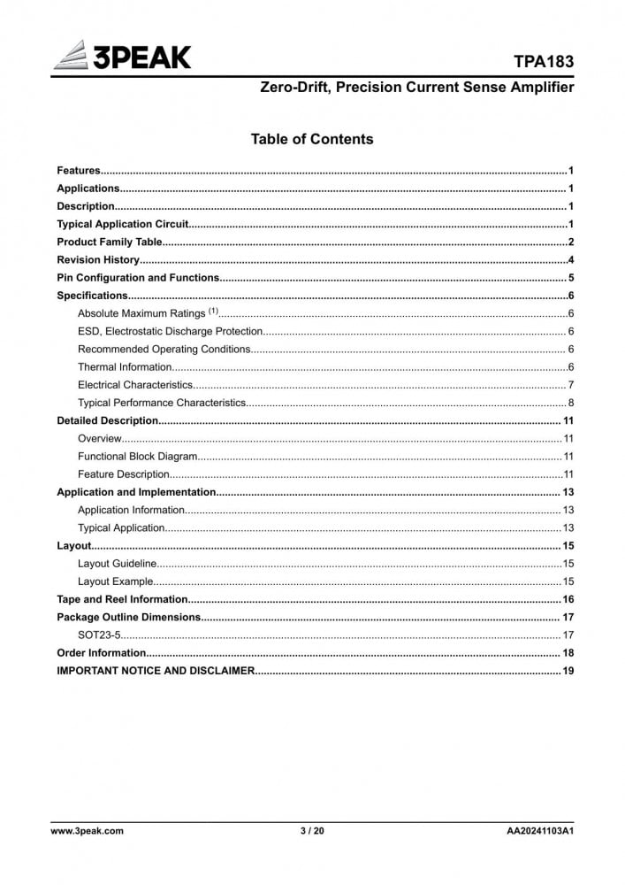 TPA183A2-S5TR datasheet page 3
