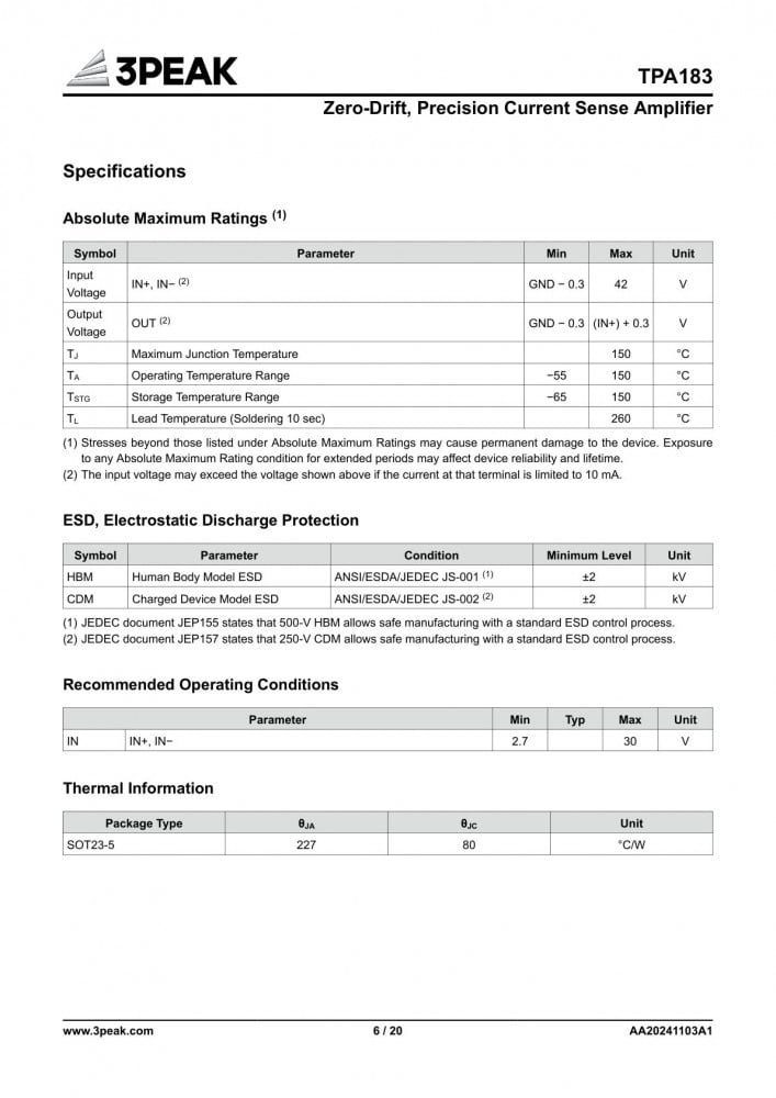 TPA183A2-S5TR datasheet page 6
