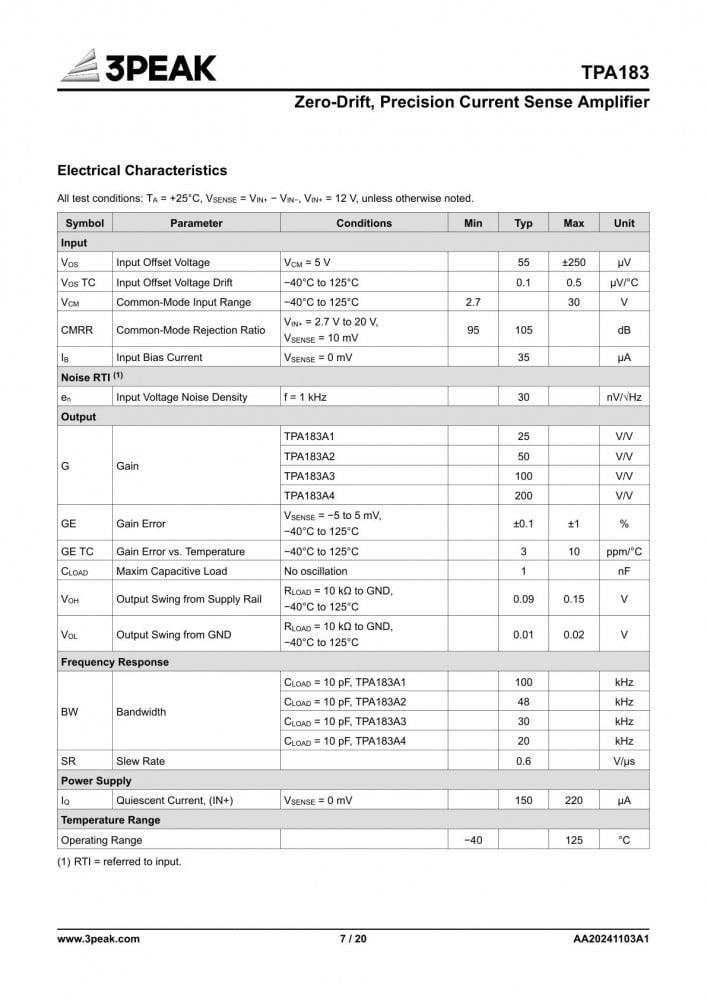 TPA183A2-S5TR datasheet page 7