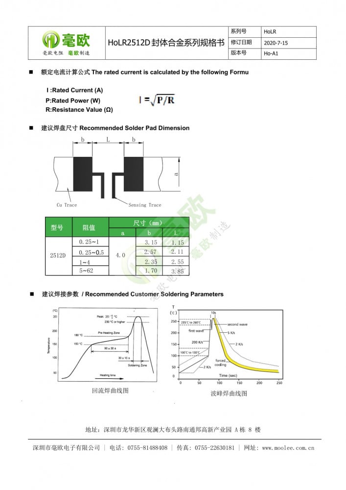 Milliohm HoLR2512D datasheet page 3