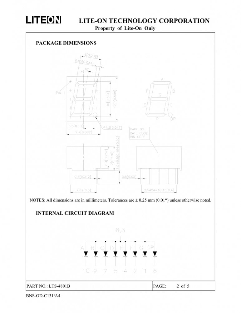 LTS-4801B datasheet page 2