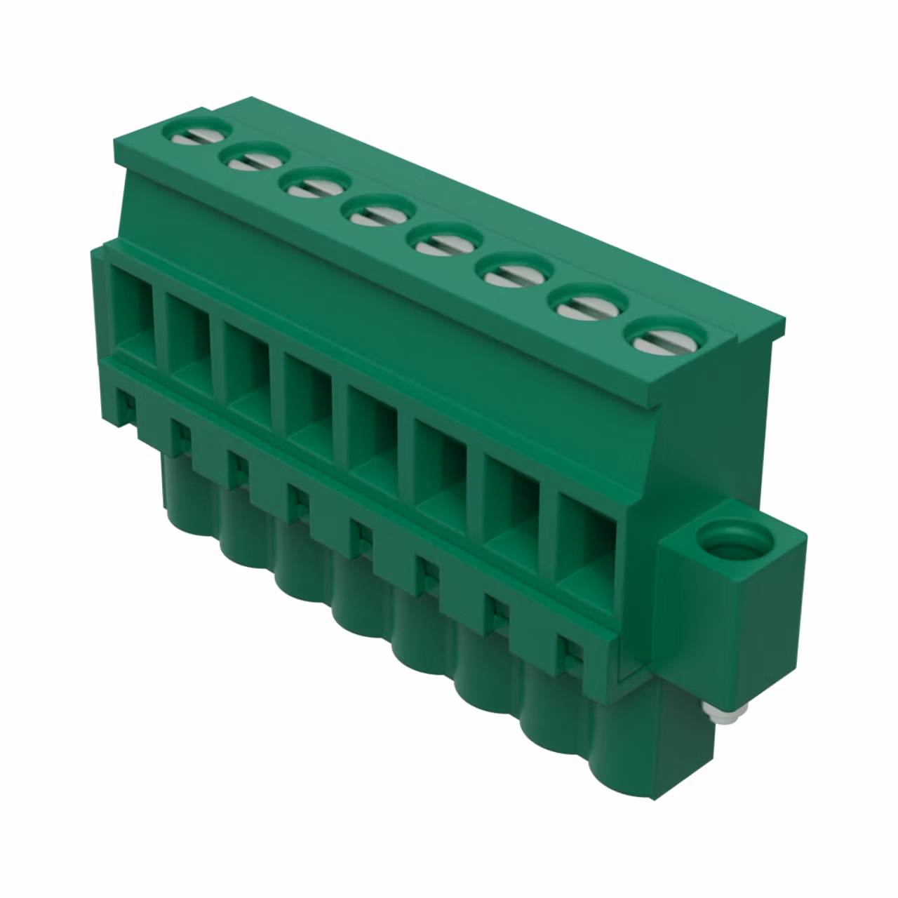 5.00mm Pitch Eurostyle Vertical Plug, with Retention Screws and Standard  Imprinting, Rear Wire Entry, Green Housing, 8 Circuits for sale