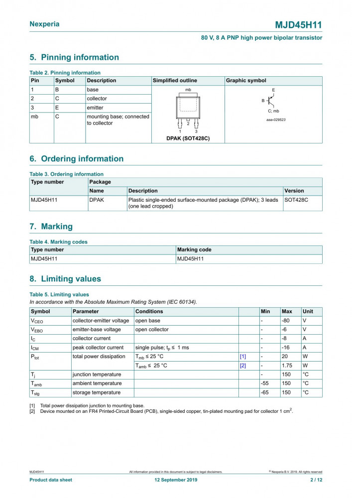 MJD45H11J datasheet page 2