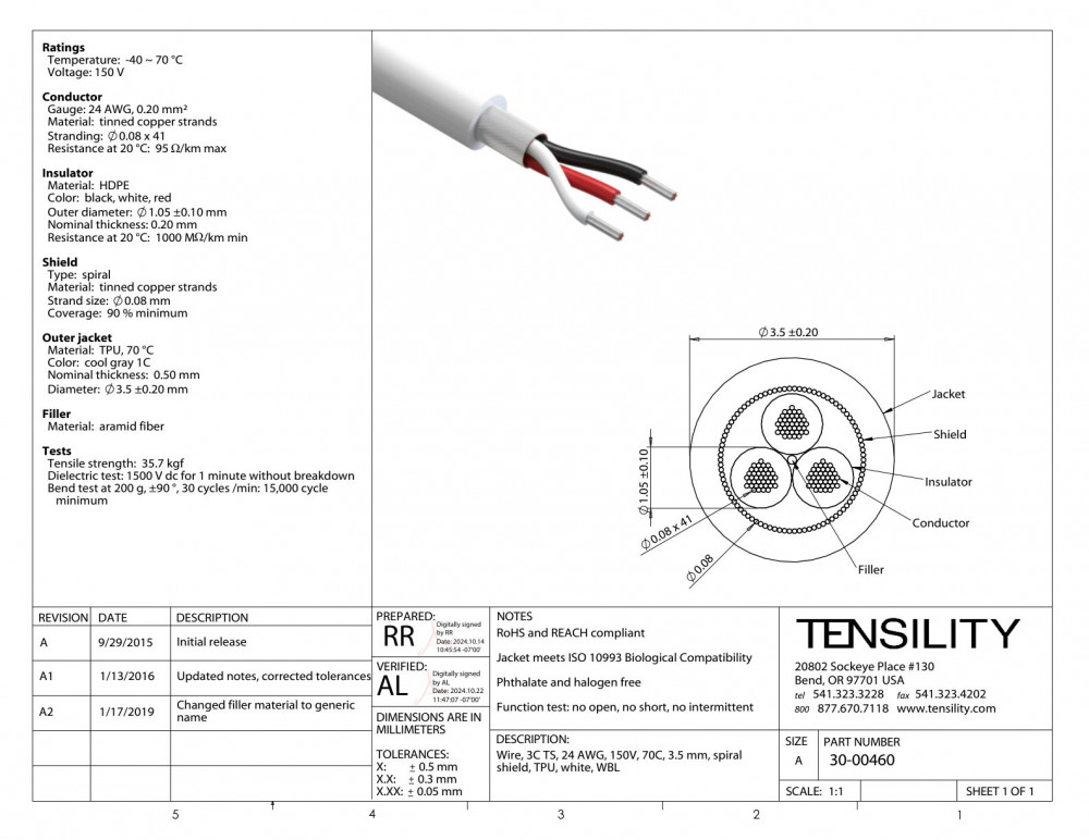 Tensility International 30-00460 cable drawing