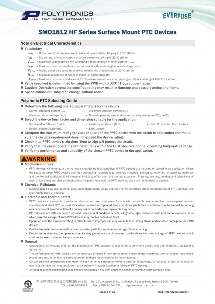 PTTC SMD1812 HF datasheet page 4