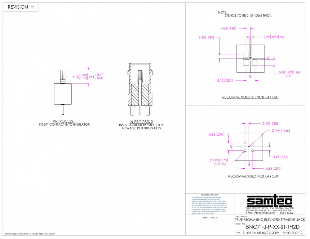 Samtec BNC7T-J-P-GN-ST-TH2D technical drawing page 2