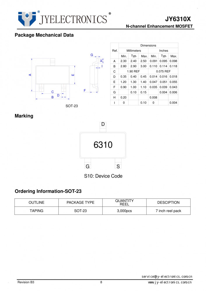 JY6310X datasheet page 8