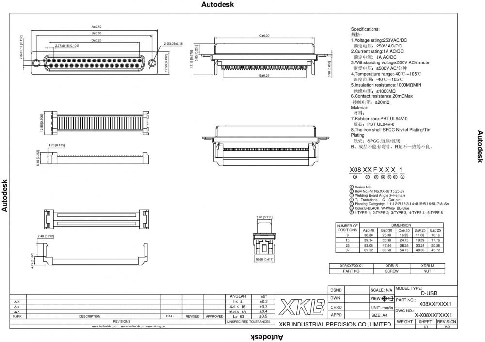 X0809FT7BL1 technical drawing page 1