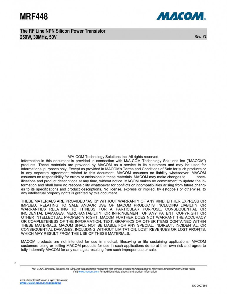 MRF448 technical document page 8