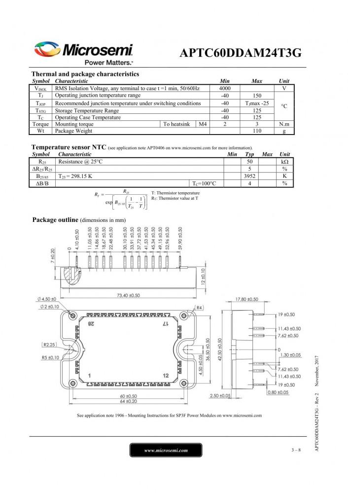 APTC60DDAM24T3G datasheet page 3