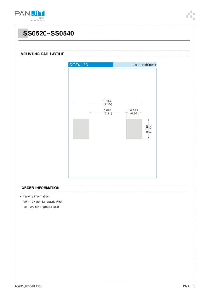 PANJIT SS0520 datasheet page 3