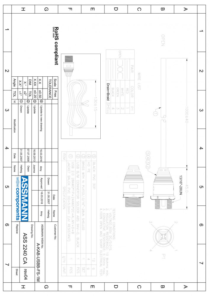 A-KAB-USBB-FS-1M technical drawing