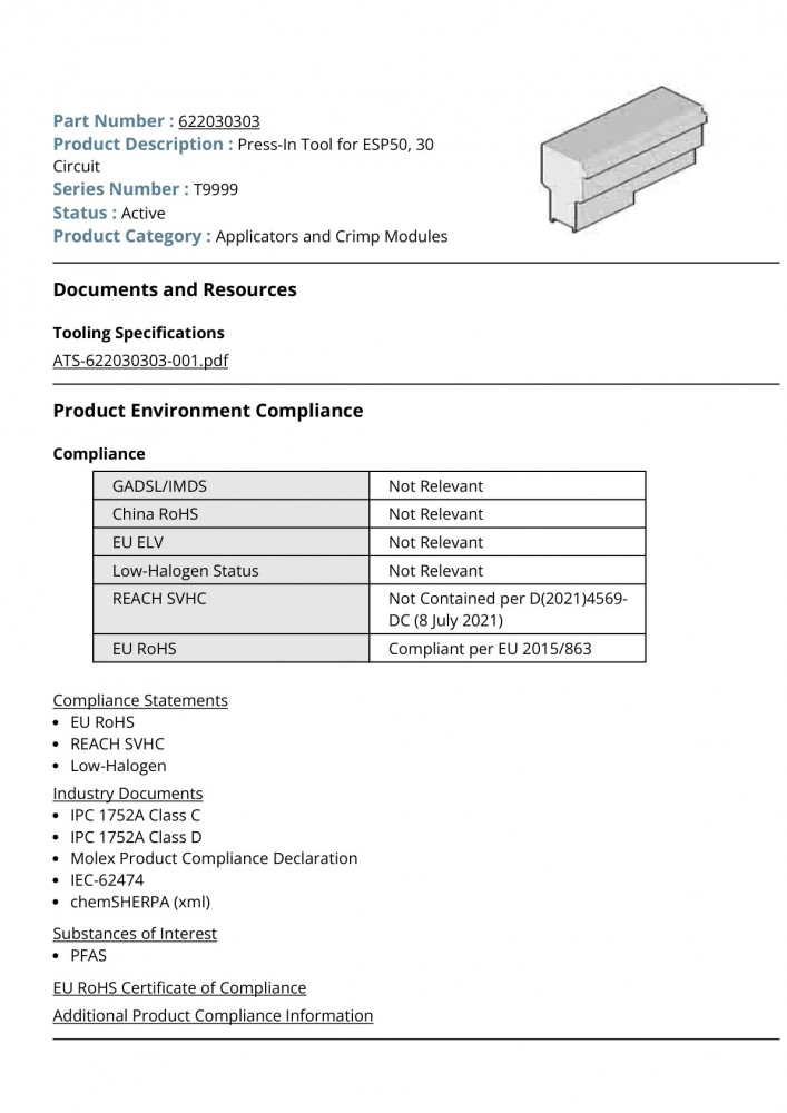 622030303 tooling document preview, page 1