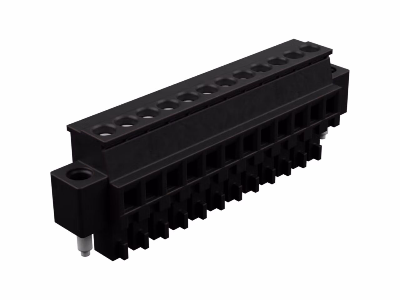 3.81mm Pitch Eurostyle Vertical Plug, with Retention Screws, Front Wire Entry, Gold (Au) Plated, Black, 12 Circuits for sale